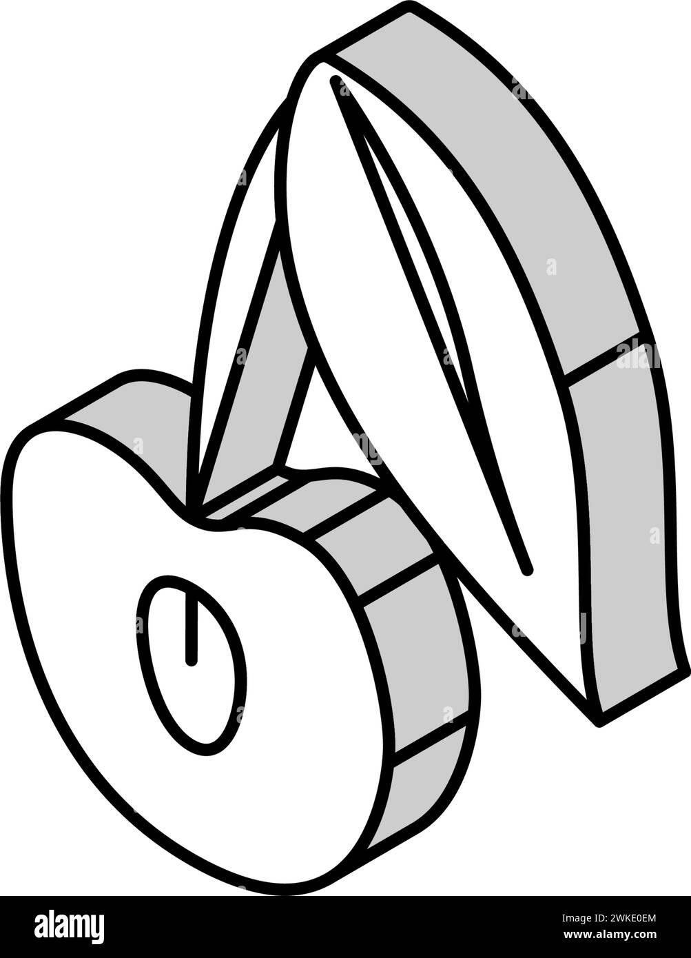 cut cherry isometric icon vector illustration Stock Vector Image & Art ...