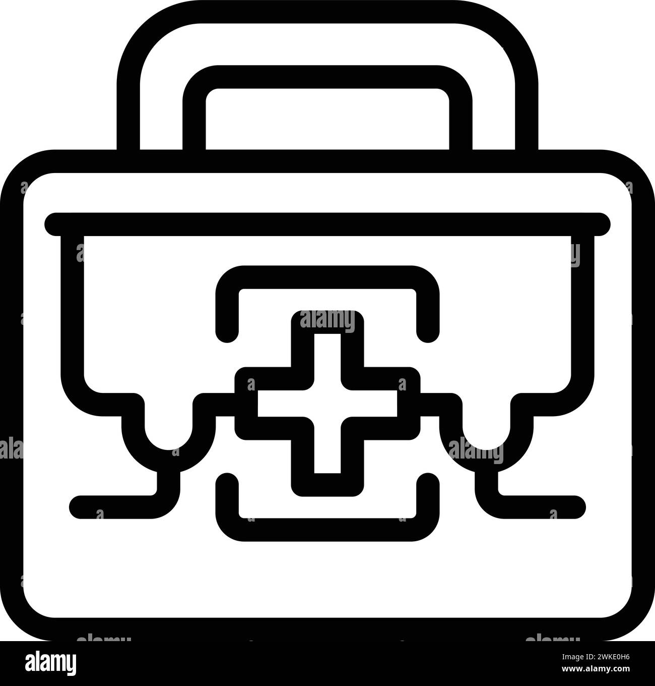 First aid kit icon outline vector. Marine insurance. Burning accident ...