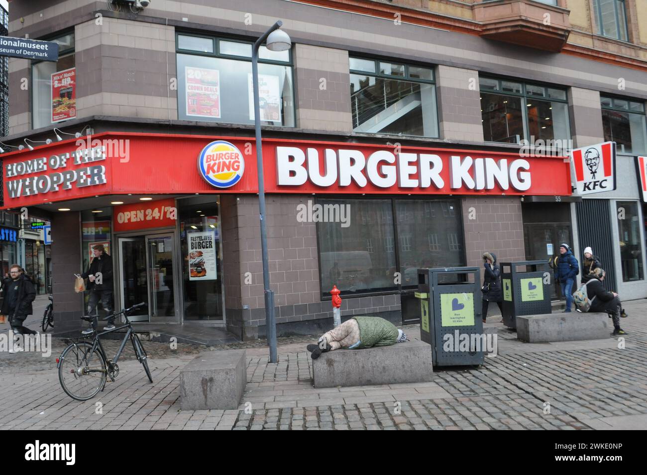 Copenhagen, Denmark /20 February 2024/. Fast food american food chain burger king restaurant on ...