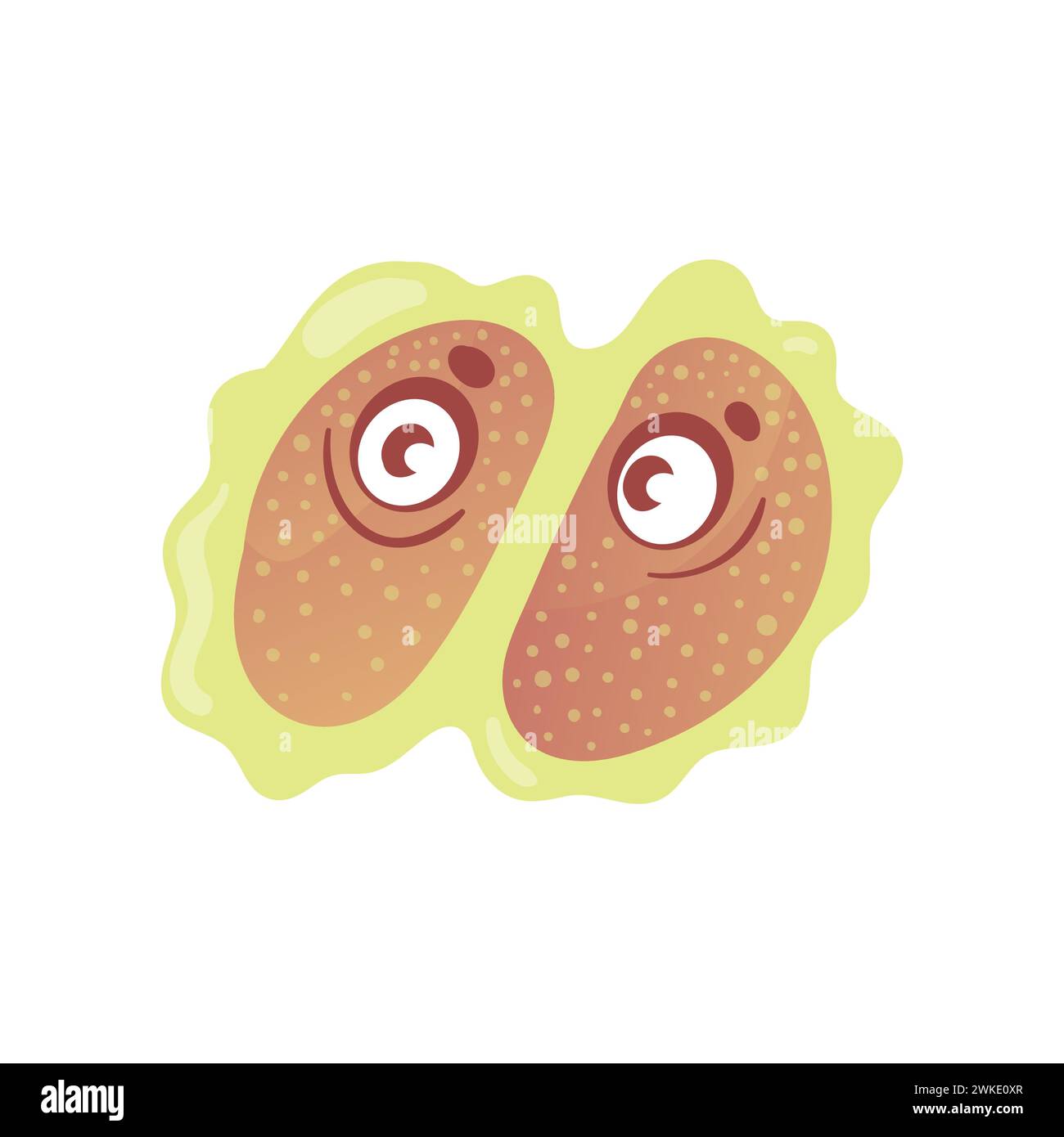 Cartoon comic germ disease microorganism, kawaii microbe pathogen ...