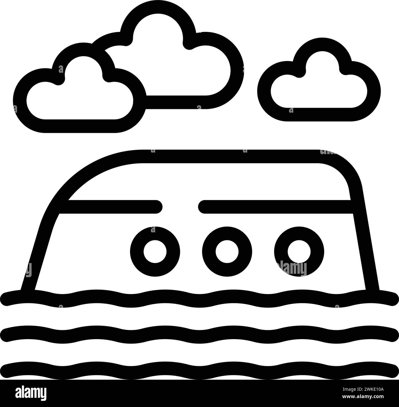 Vessel disaster icon outline vector. Oceanic collision. Pirate wreck ...