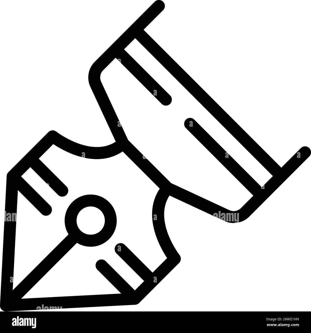 Ink dipping pen icon outline vector. Sketching metallic pencil. Antique ...