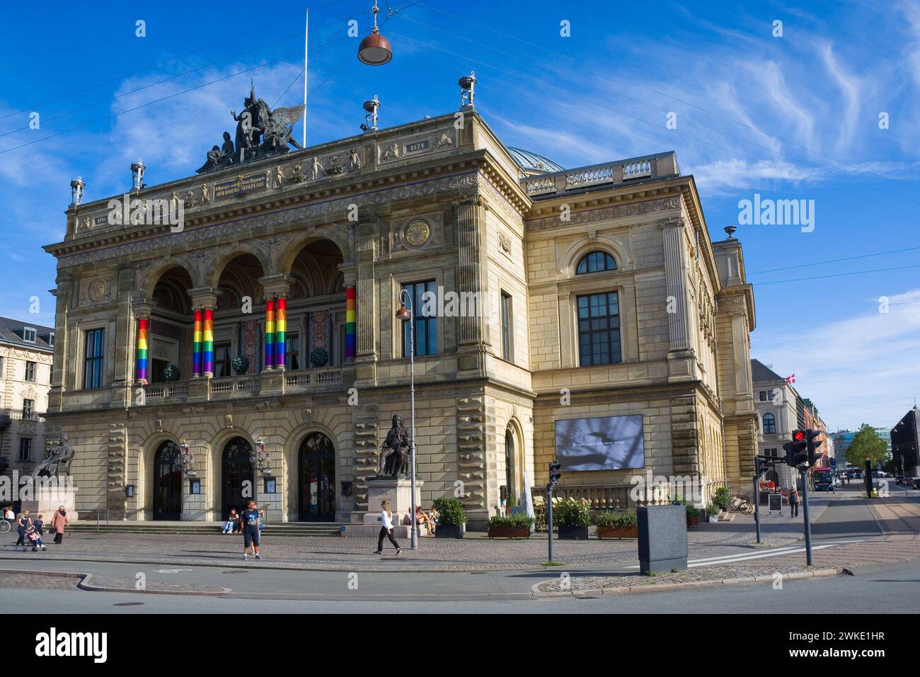 Royal Danish Theatre on Kongens Nytorv Square in Copenhagen with ...