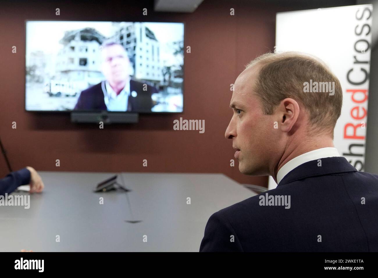 The Prince of Wales listens to Pascal Hundt, Senior Crisis Manager ...