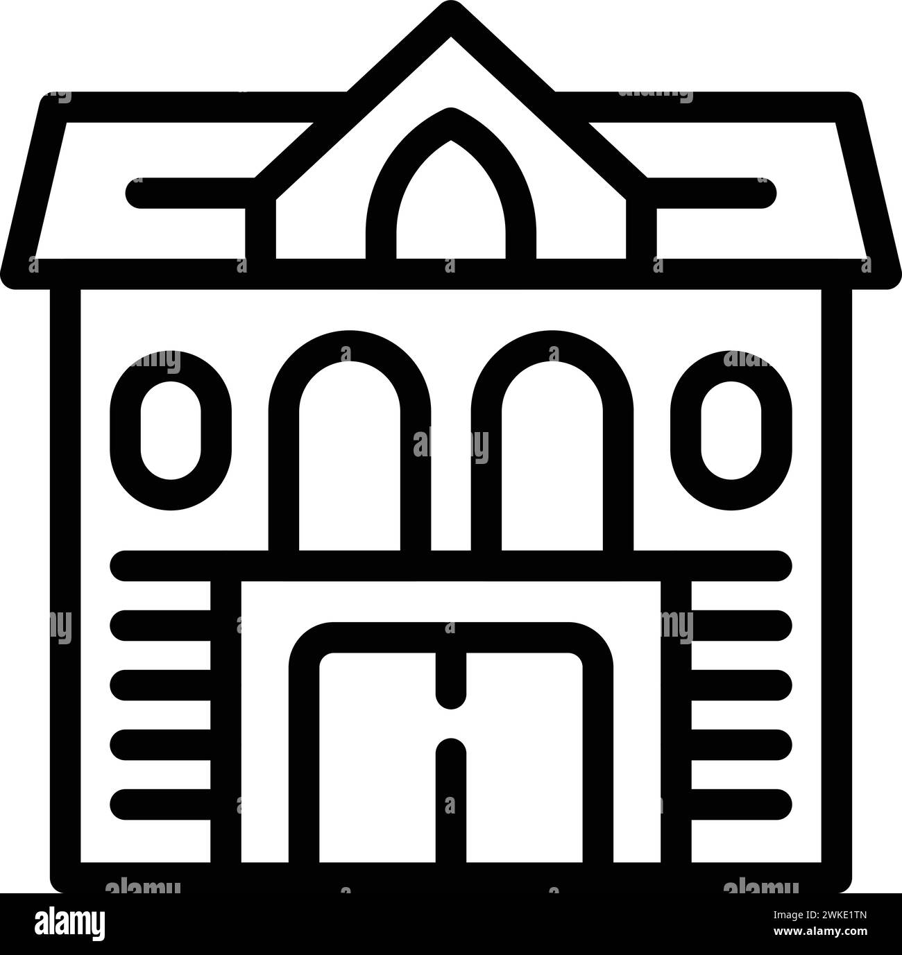 Warsaw burgher mansion icon outline vector. Polish traditional ...