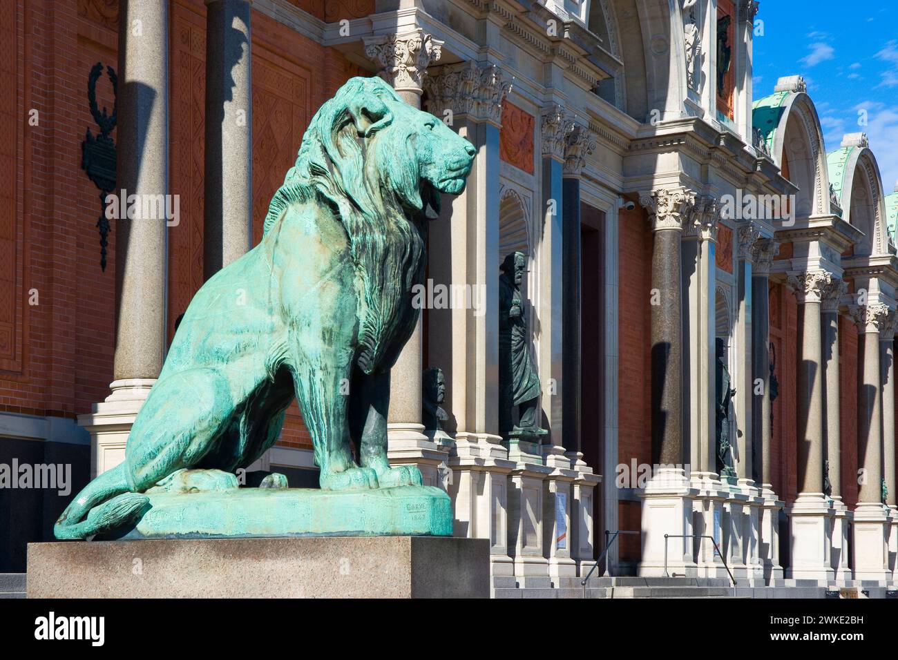 Lion statue at the Ny Carlsberg Glyptotek art museum in Copenhagen ...