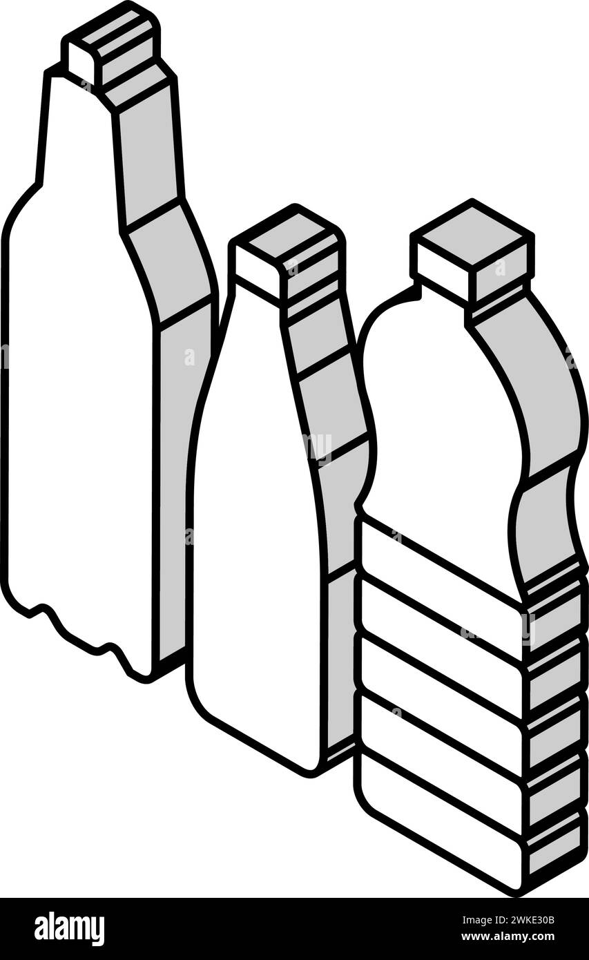bottle packaging plastic waste isometric icon vector illustration Stock ...
