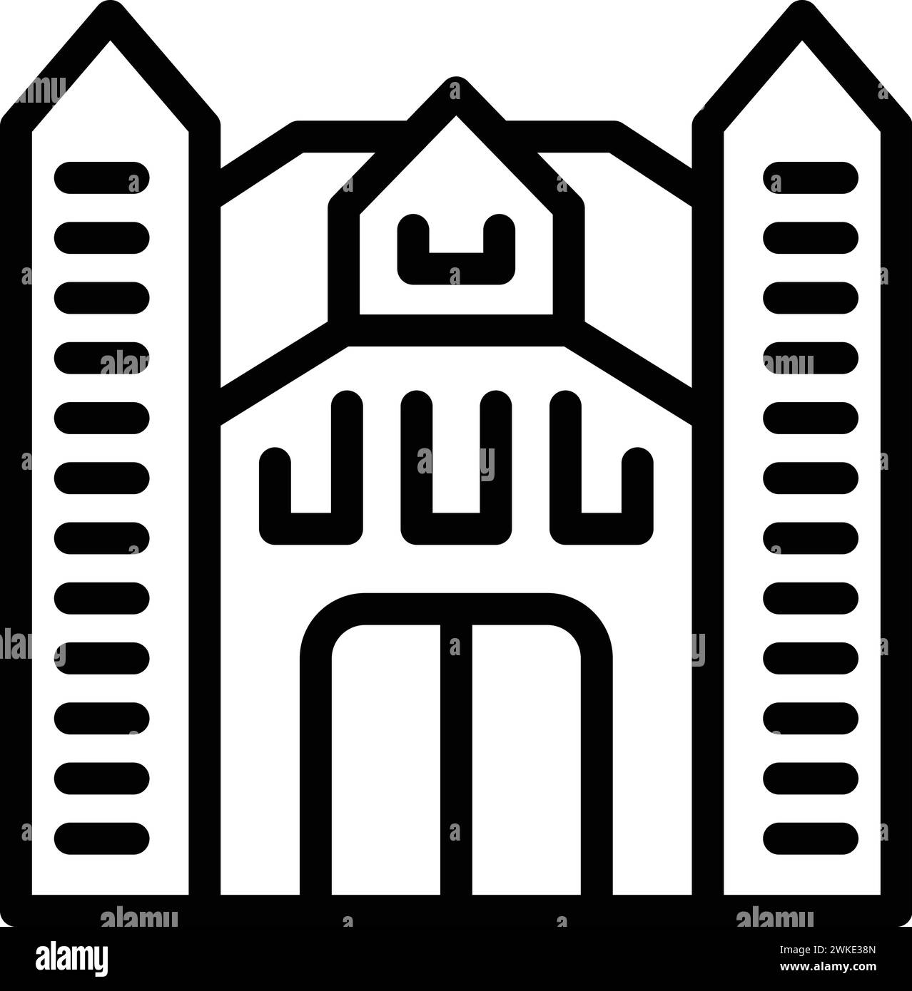Viennese Cathedral Icon Outline Vector Architectural Marvel Edifice