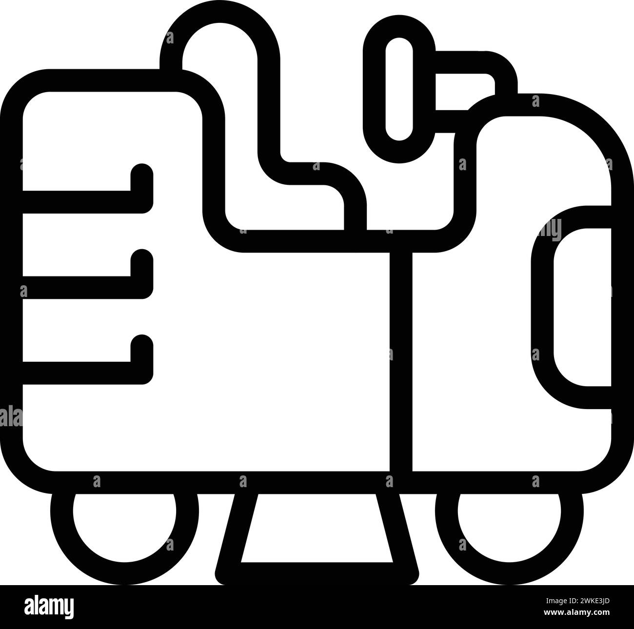 Surface washing vehicle icon outline vector. Automatic sweeper machine ...