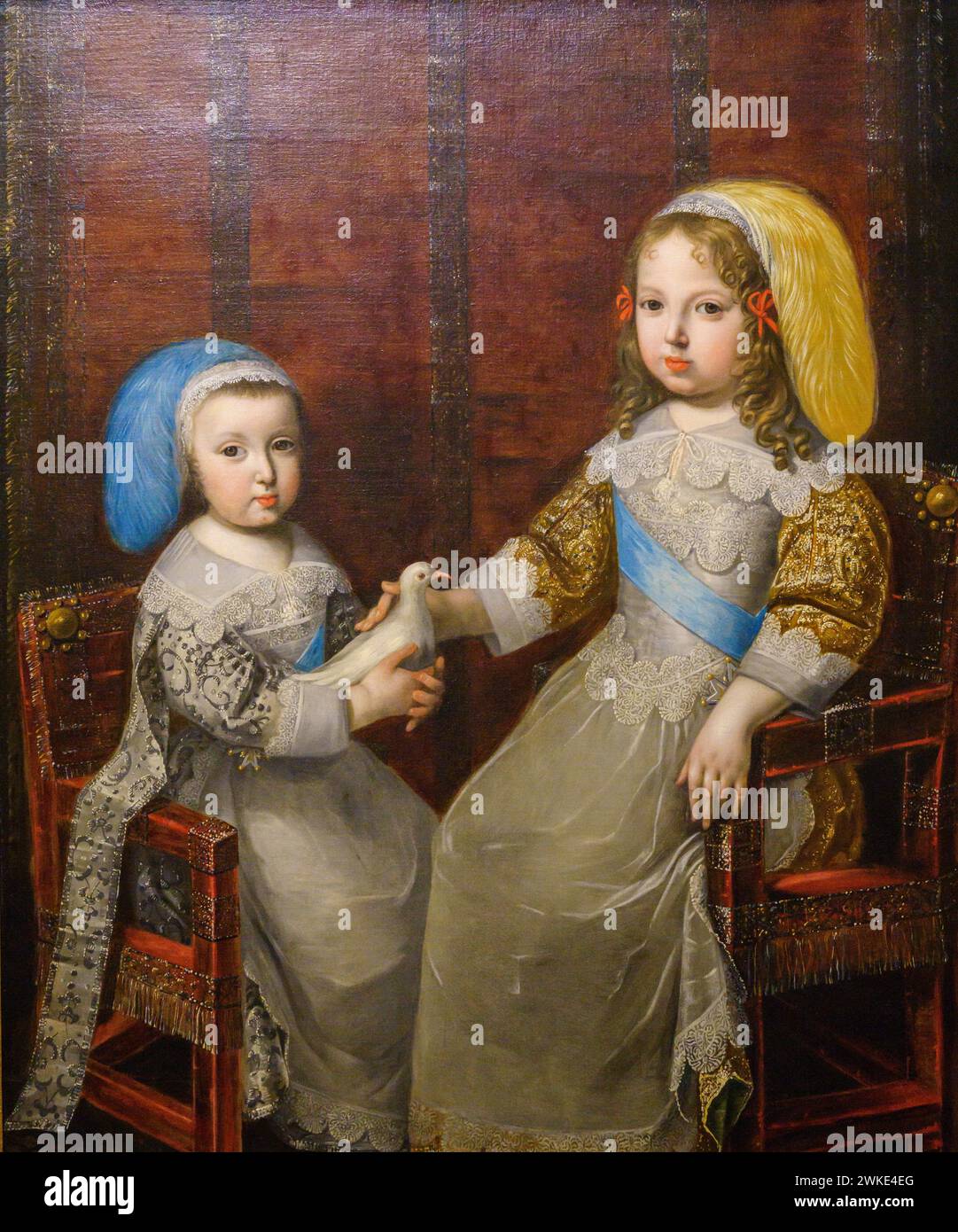 Louis XIV with his brother Philip duke of Orleans, , 1642, Charles Beaubrun, Nins, portraits of ...