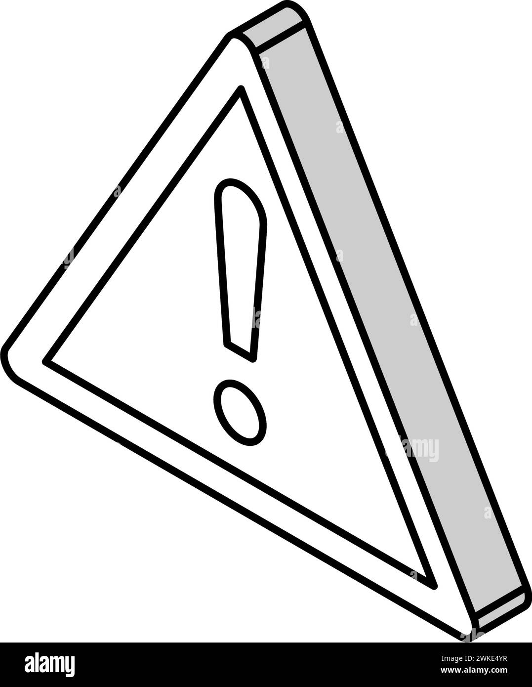 warning road sign isometric icon vector illustration Stock Vector Image ...