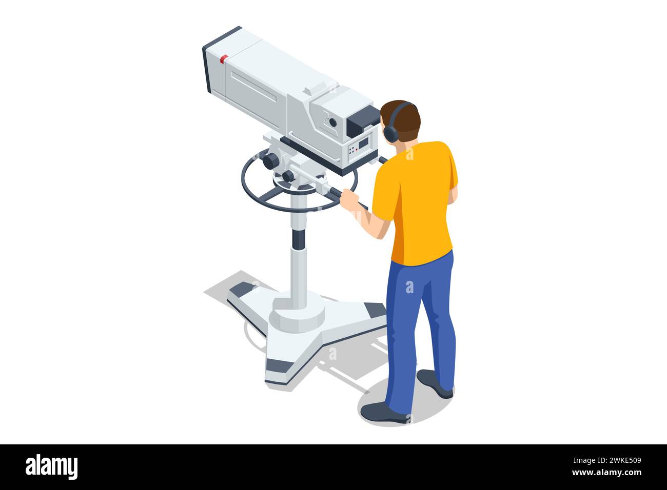 Isometric Professional TV Camera. Video Production Digital. Mobile TV ...