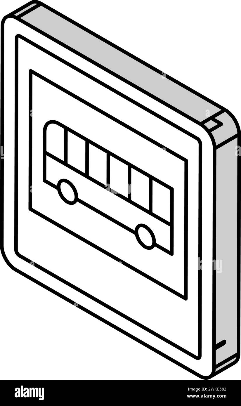 bus road sign isometric icon vector illustration Stock Vector Image ...