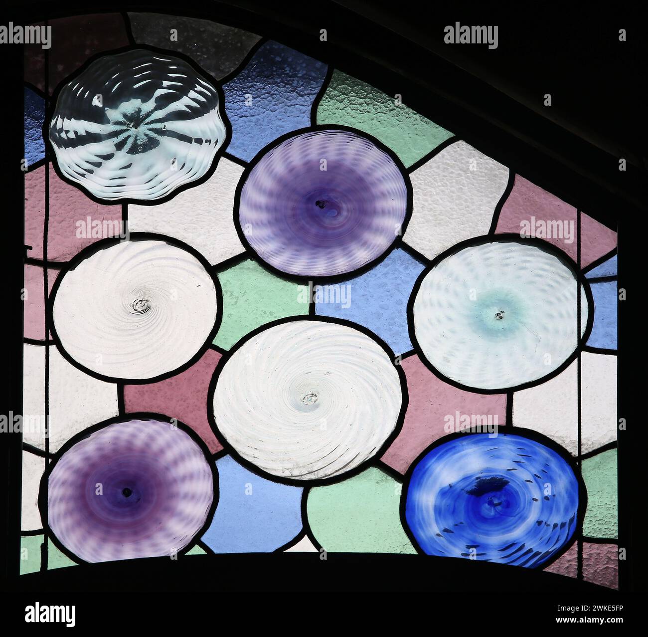 Spain. Barcelona. Casa Batlló. Remodel by Gaudí, 1904-1906. Stained ...