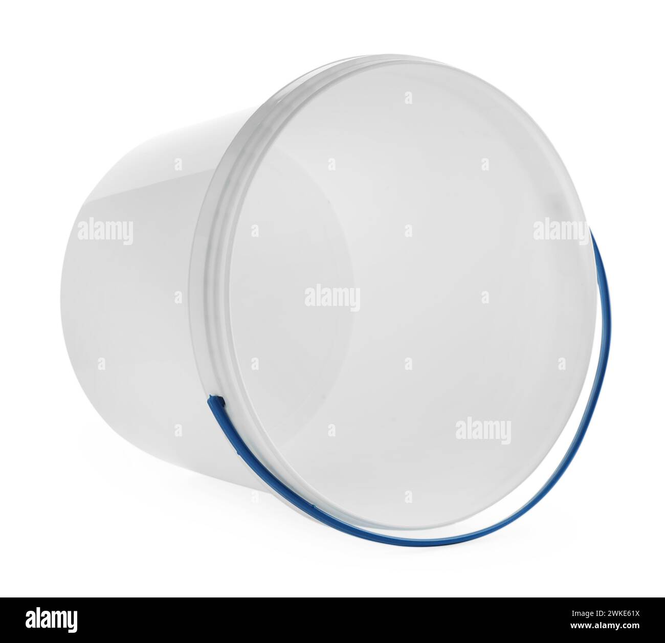 One empty plastic bucket isolated on white Stock Photo - Alamy
