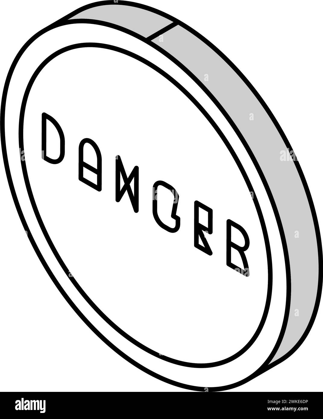 danger road sign isometric icon vector illustration Stock Vector Image ...