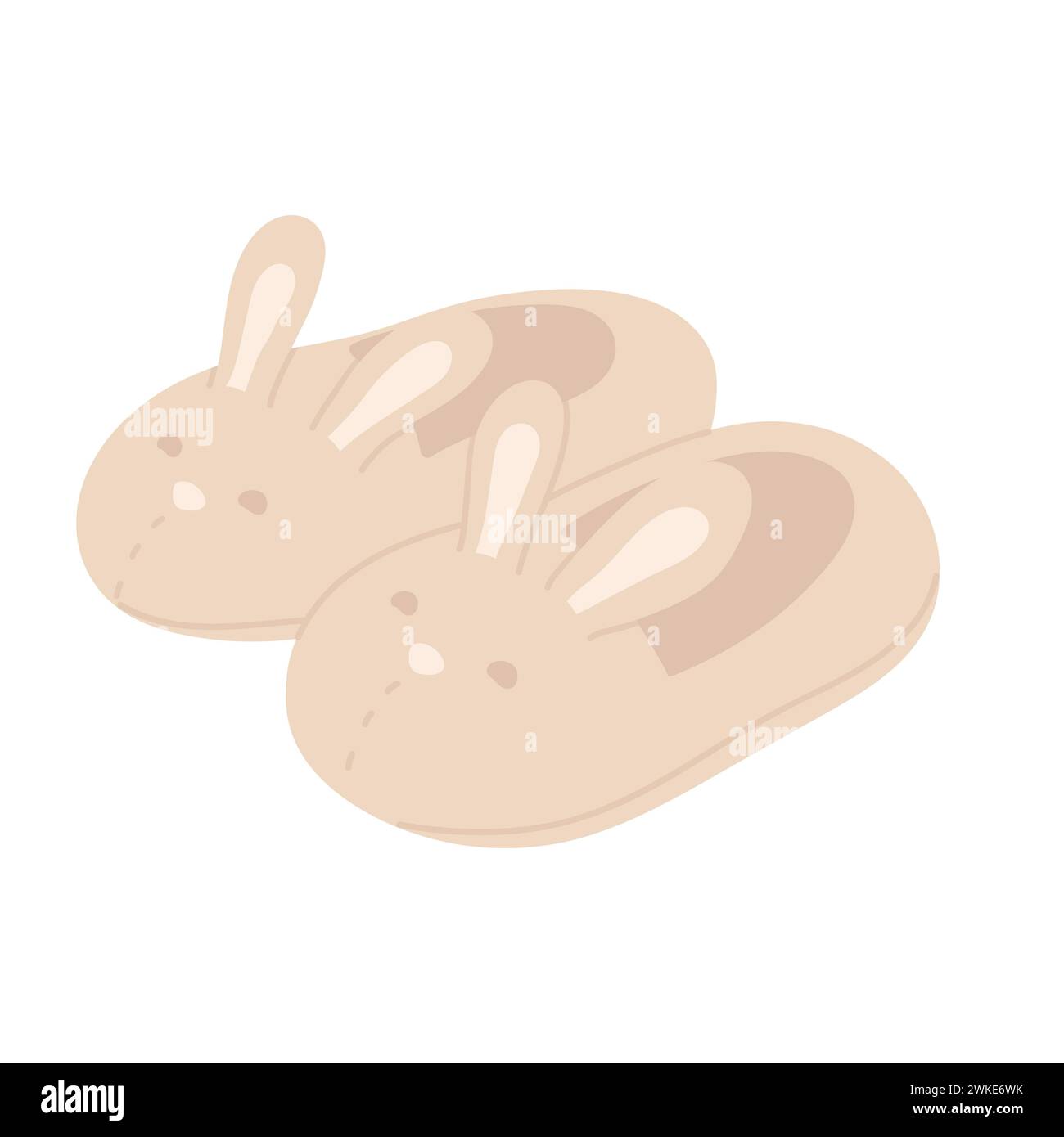 Fluffy bunny slippers. Cozy indoor slip with ears, soft flip flops ...