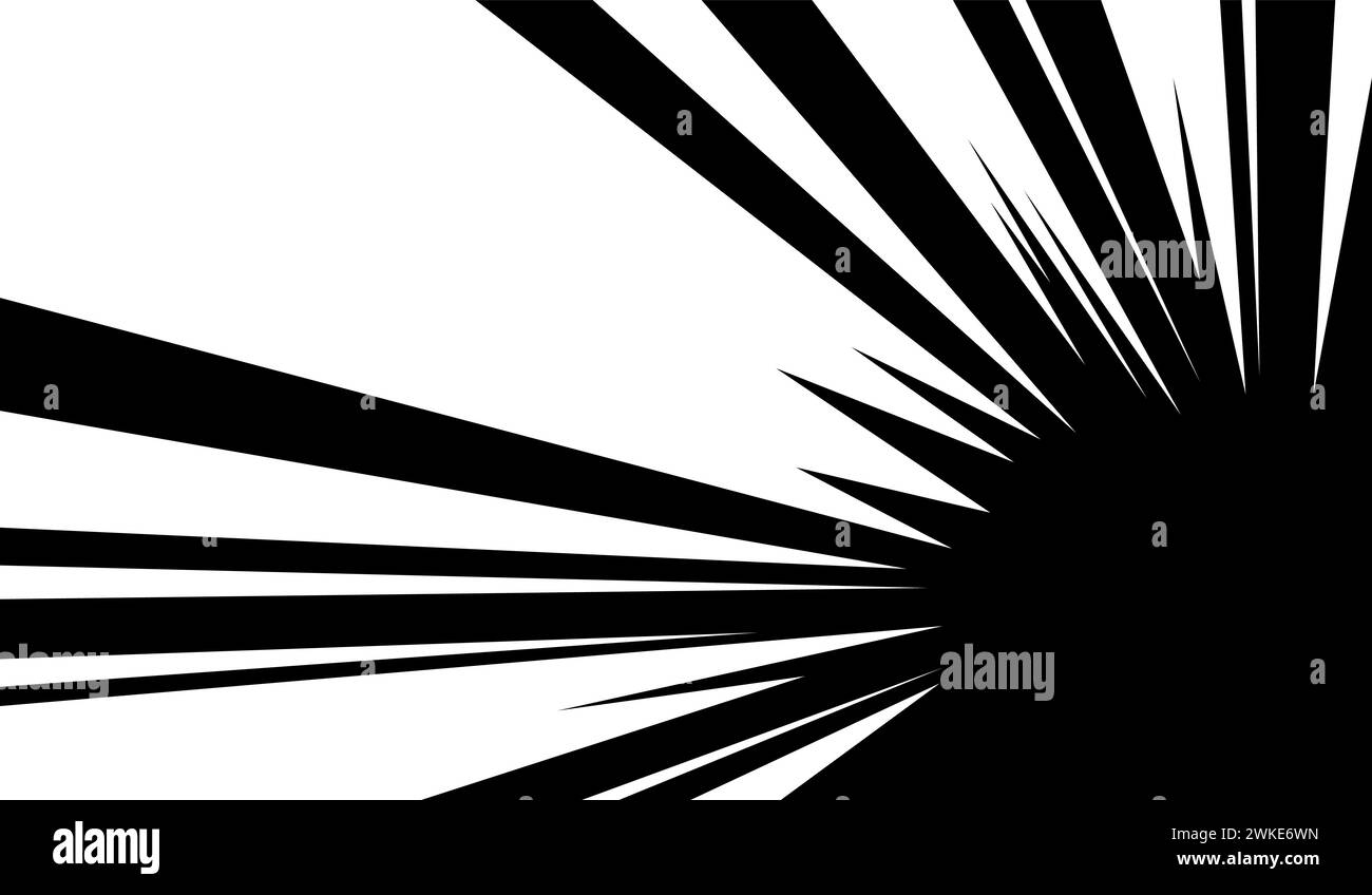 Speed line effect manga comic vector background element. cartoon illustration of radial ...