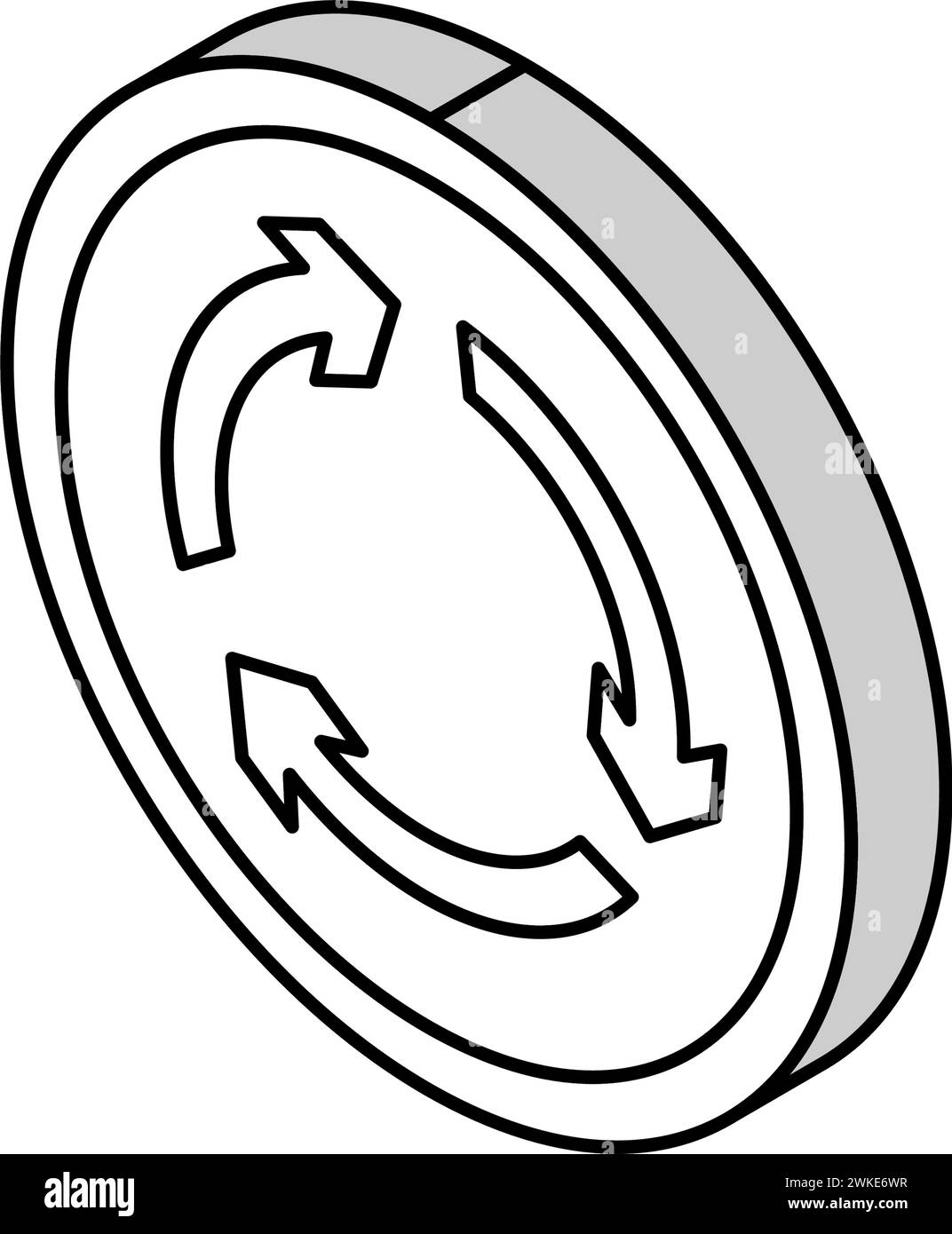 roundabout road sign isometric icon vector illustration Stock Vector ...