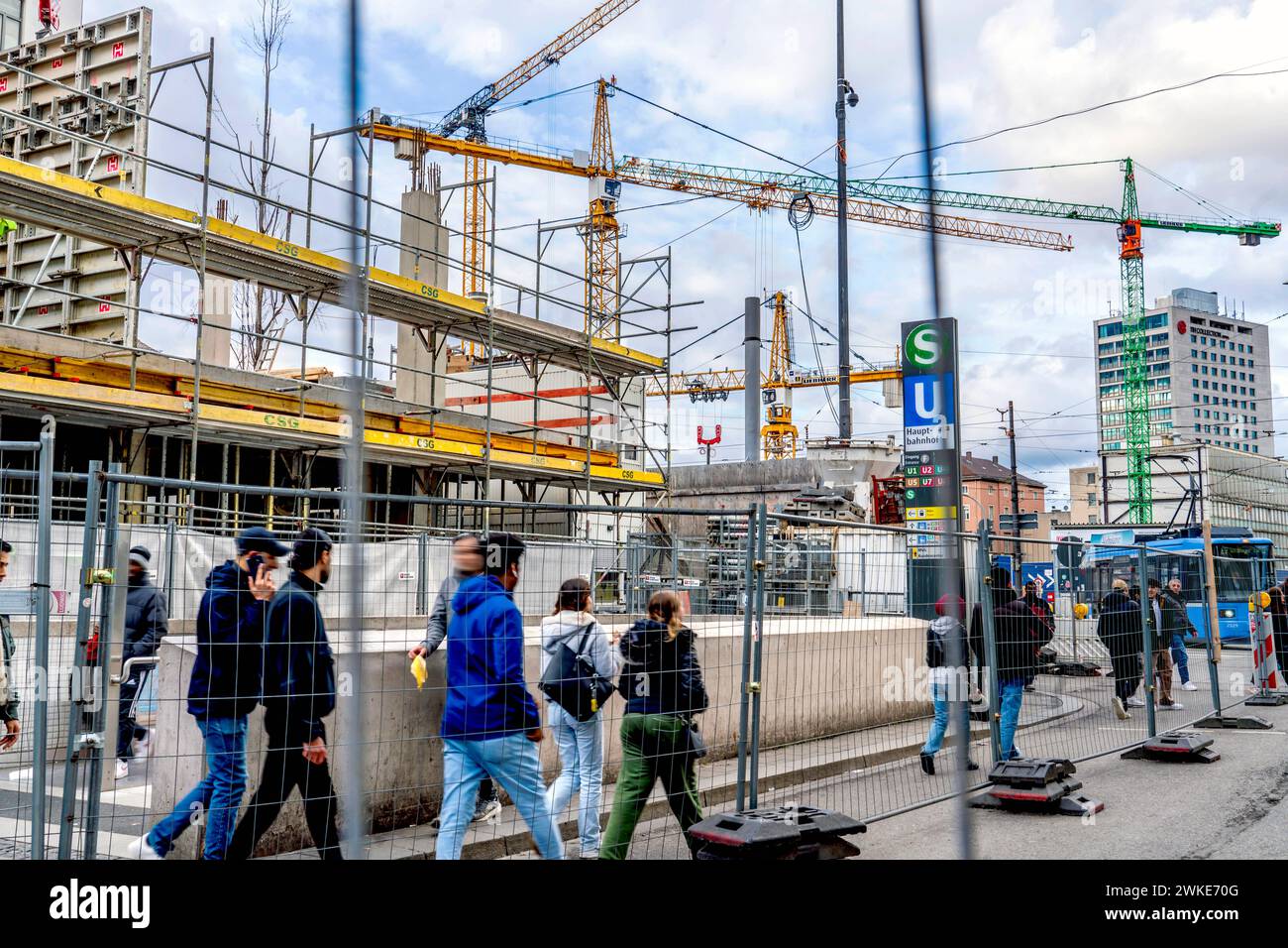 Baustelle Nähe Hauptbahnhof, München, Februar 2024 Deutschland, München ...