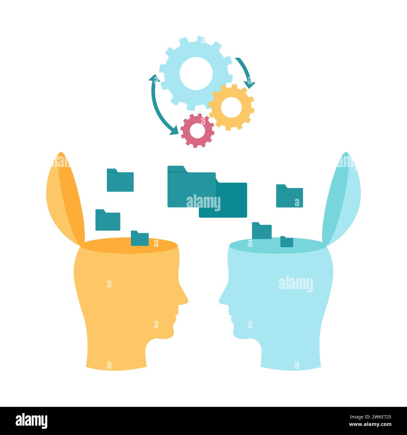 Team brainstorming meeting. Creative teamwork gear, effective working ...