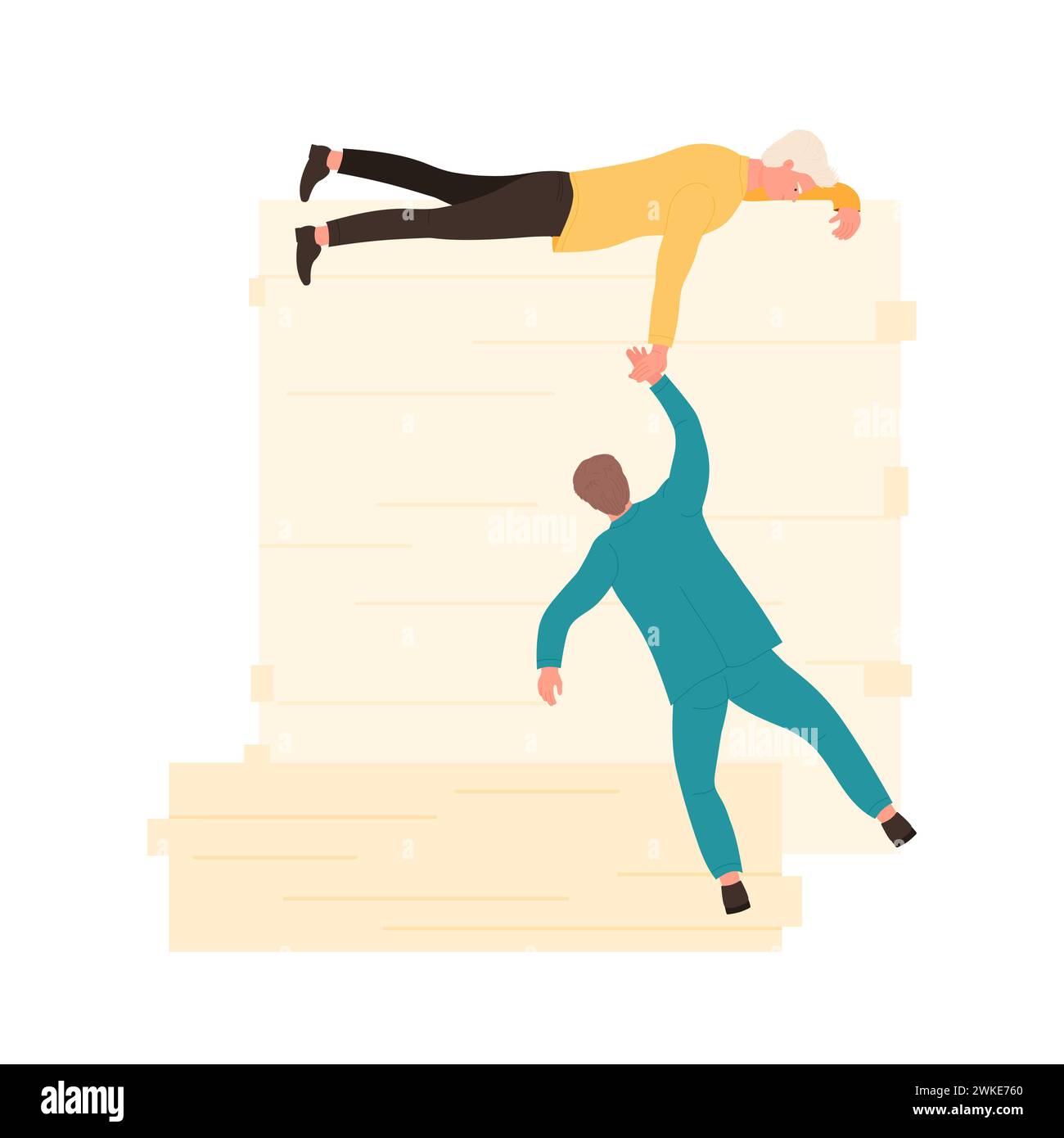 Team people help each other. Effective teamwork, problem solving skill ...