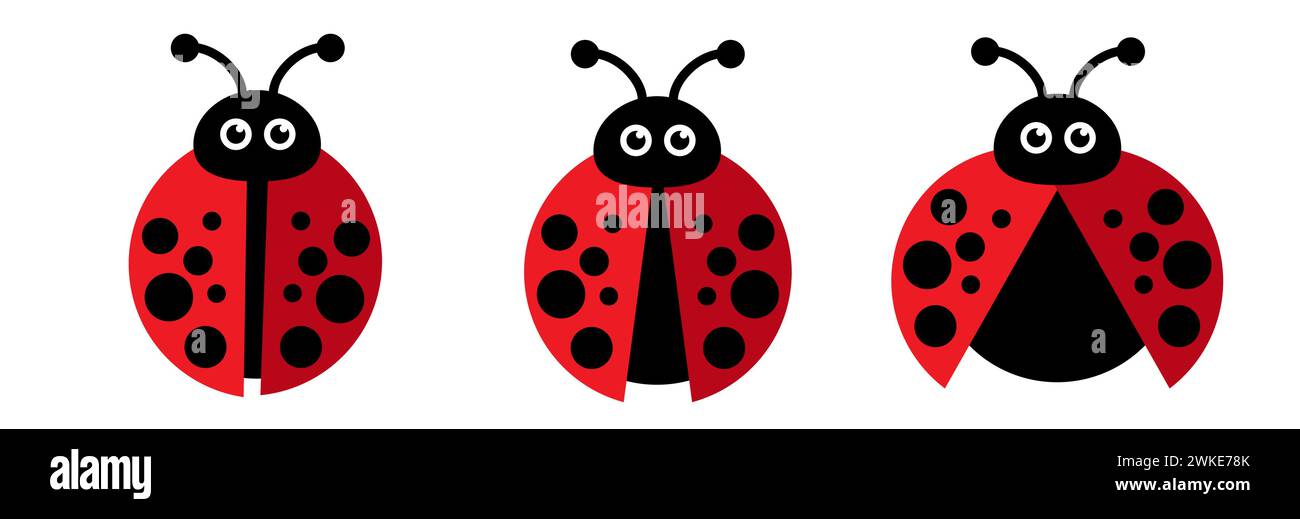 Three simple ladybug. Vector sign Stock Vector Image & Art - Alamy