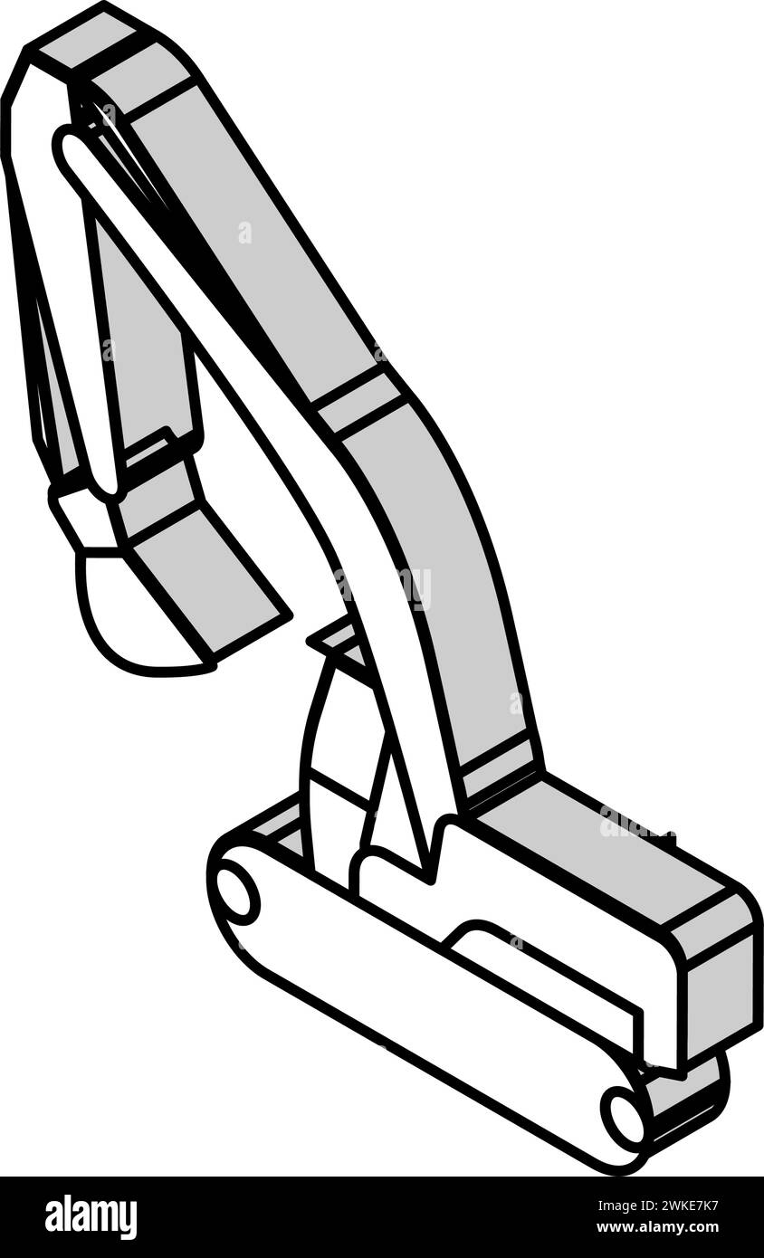 excavator construction car vehicle isometric icon vector illustration ...