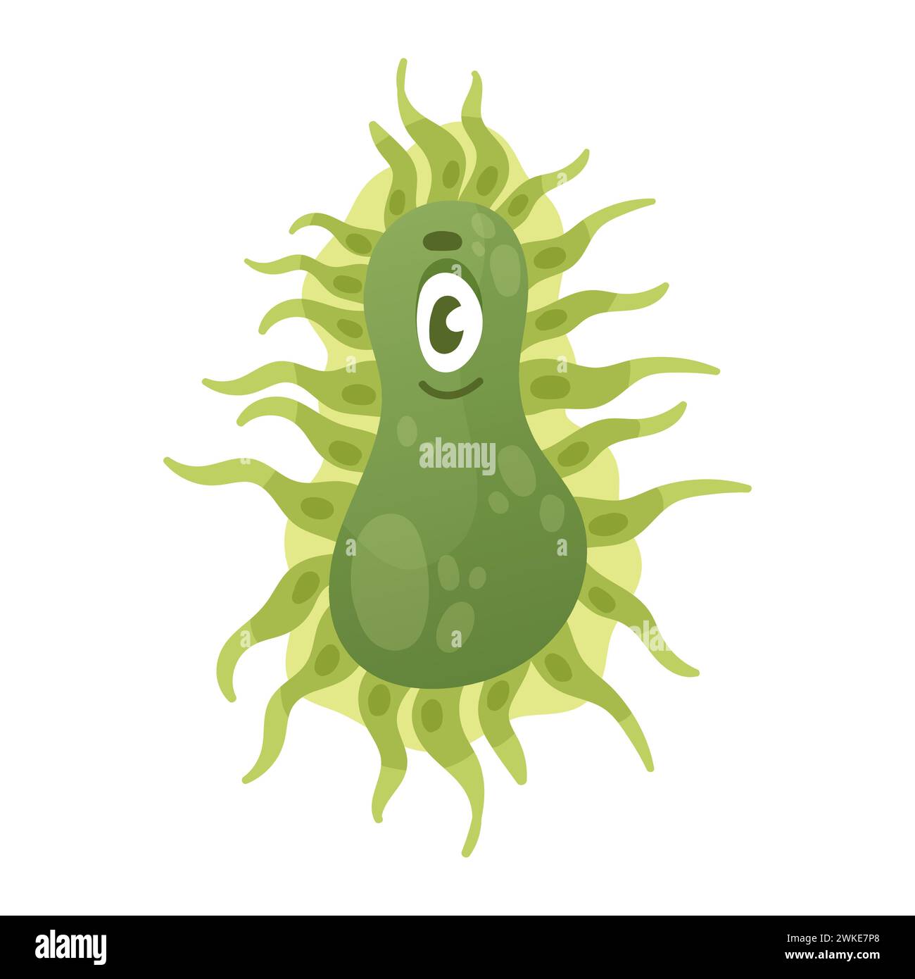 Cartoon comic germ disease microorganism, kawaii microbe pathogen ...