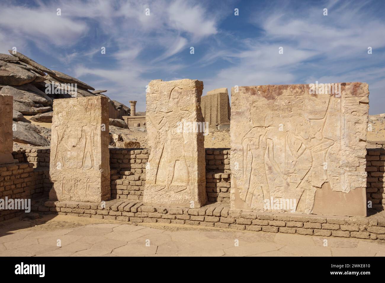 The Temple of Gerf Hussein on New Kalabsha Island, near Aswan, Egypt ...
