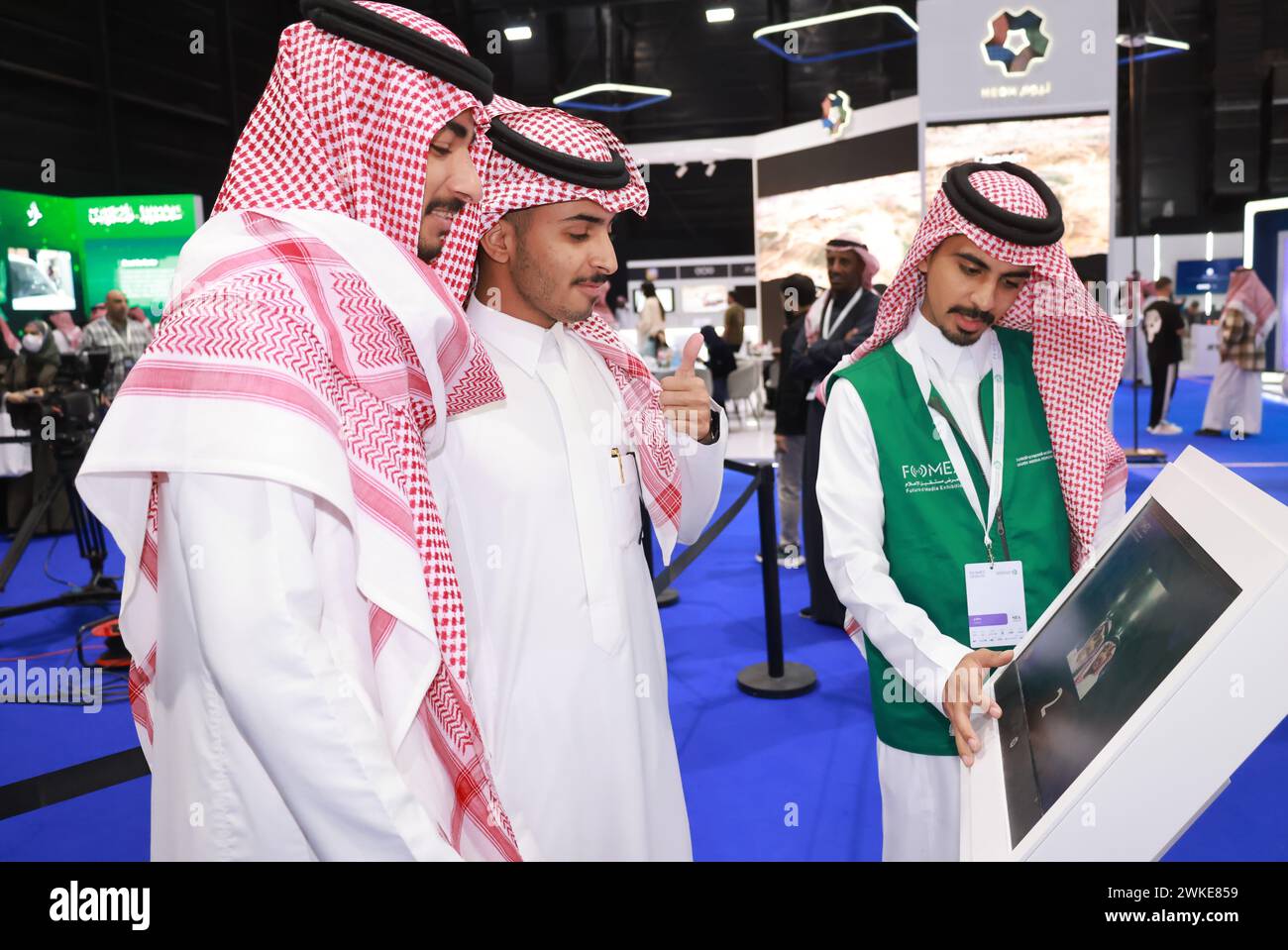 Riyadh, Saudi Arabia. 19th Feb, 2024. People visit the Future of Media ...