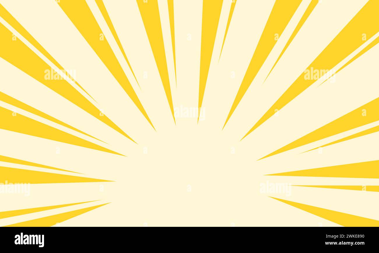 Bright Yellow Radial Sunburst Background Explotion With Stripe Element