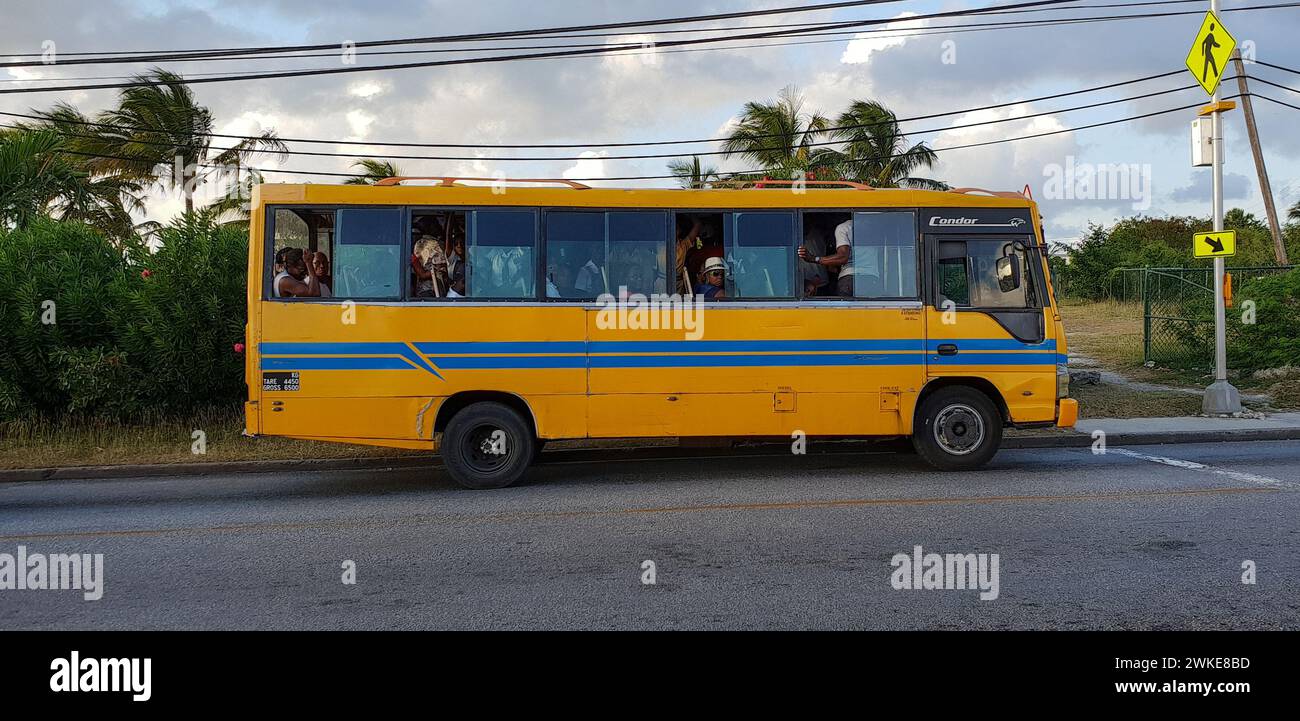 A local bus on the streets of Bridgetown, Barbados Stock Photo - Alamy
