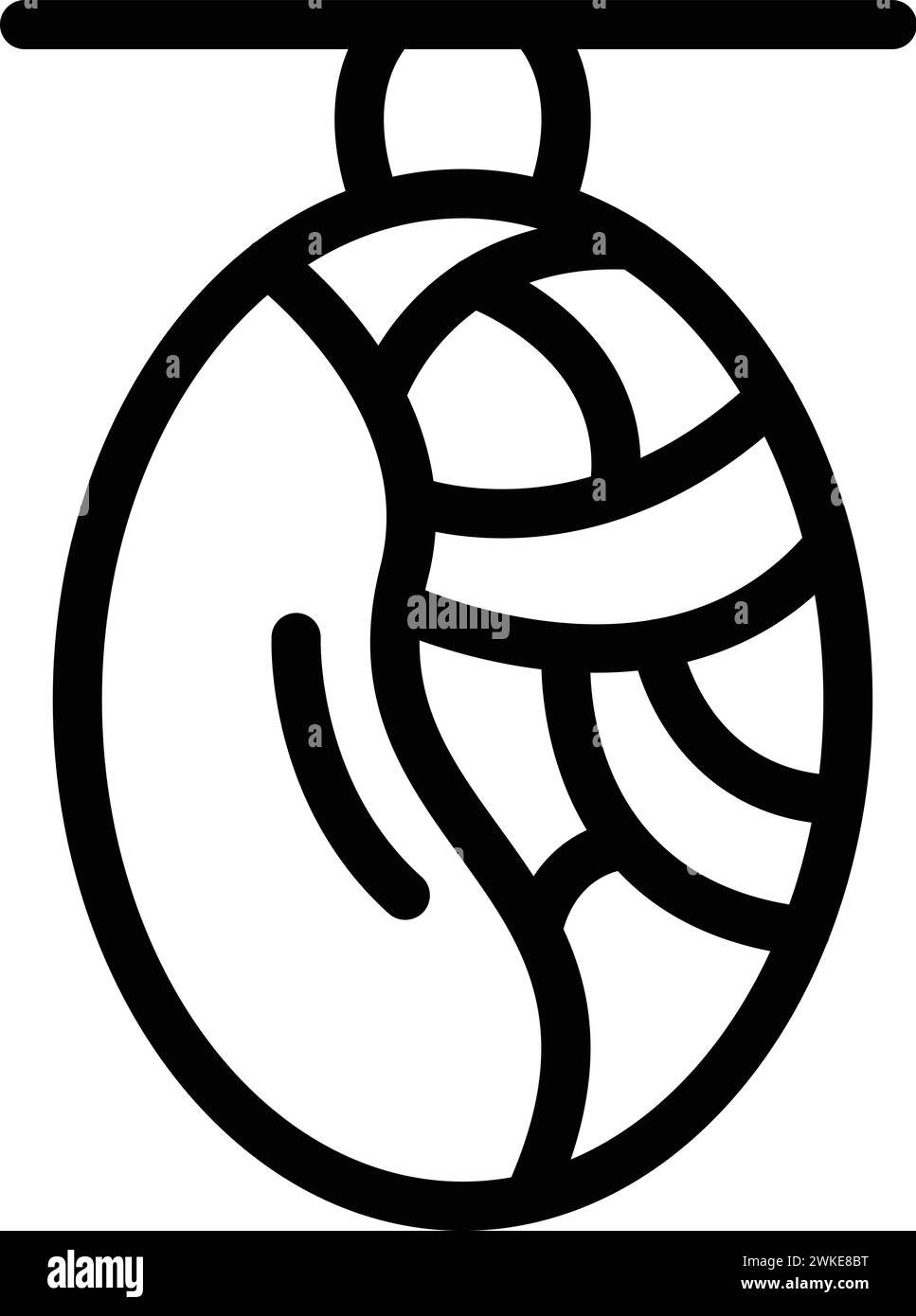 Cocooning phase icon outline vector. Caterpillar insect cycle life ...