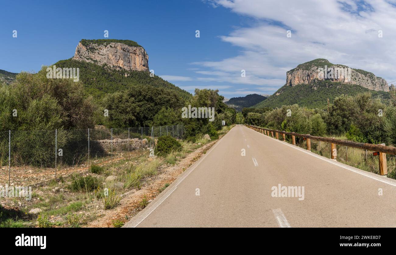 road to Orient between Puig del Castell d'Alaró 822 m and Puig d ...