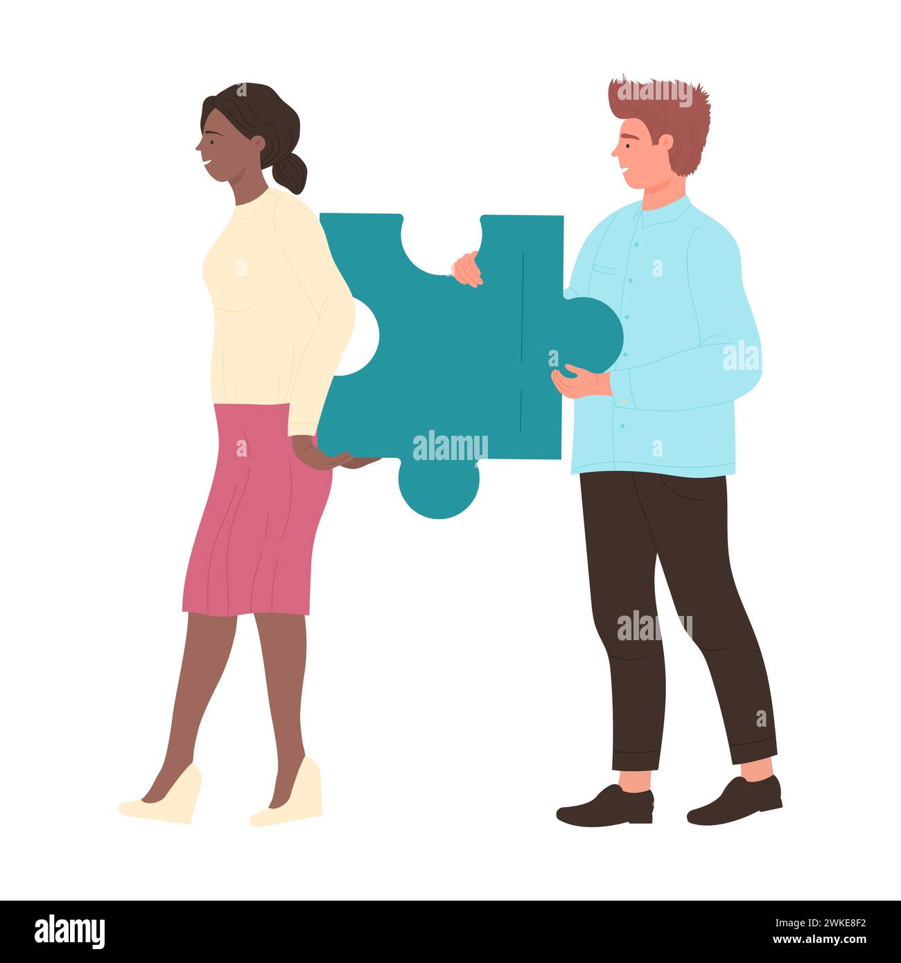 Teamwork puzzle solution. Effective business teamwork, jigsaw piece ...