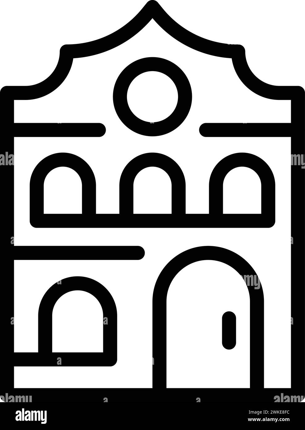 Warsaw cathedral icon outline vector. Poland famous landmarks ...