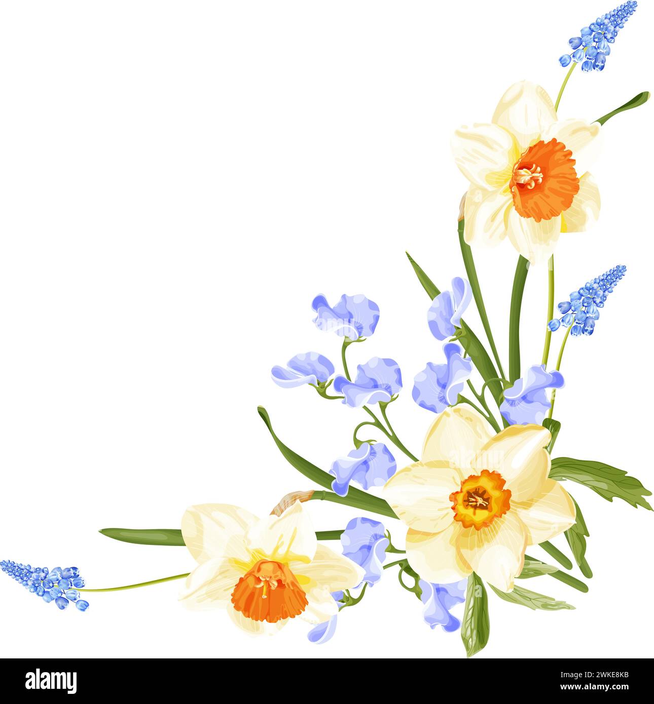 Beautiful spring bouquet composition Stock Vector Images - Alamy