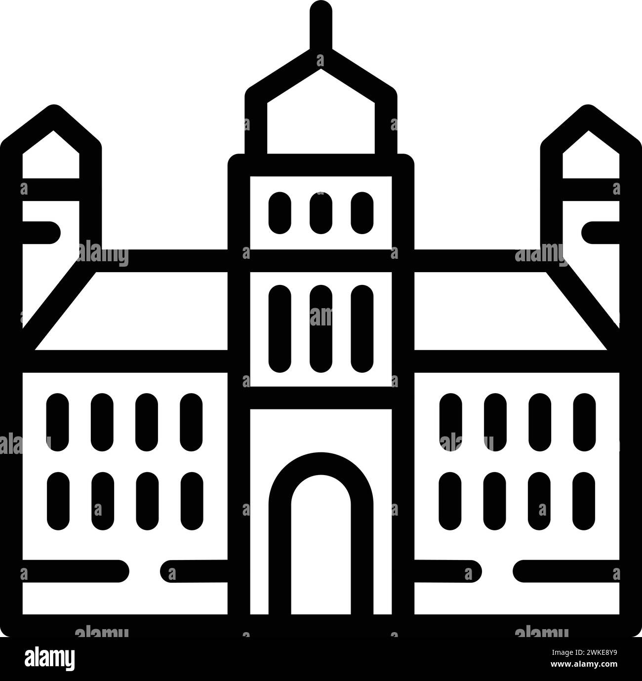 Warsaw cathedral icon outline vector. Famous tourism attractions ...