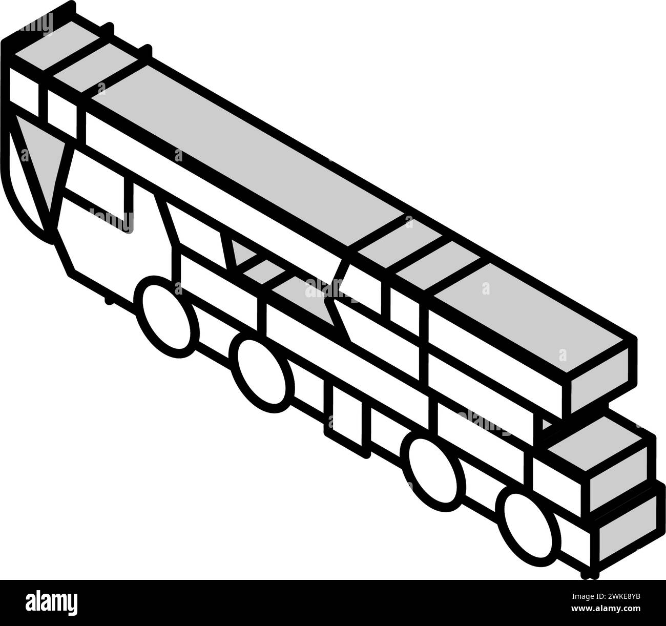 mobile crane construction car vehicle isometric icon vector ...
