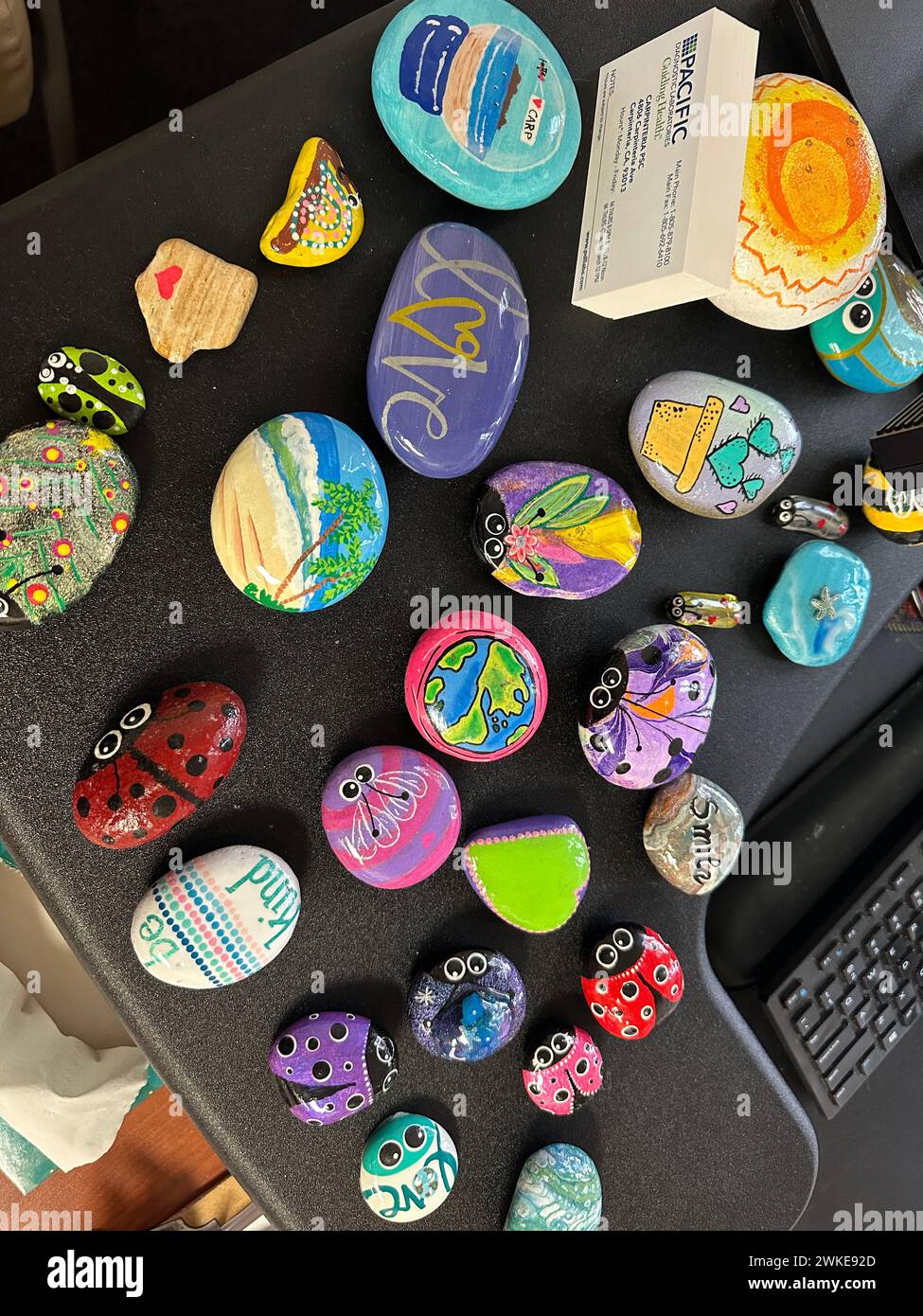 Carpinteria, California, USA. 19th Feb, 2024. A painted rock collection ...