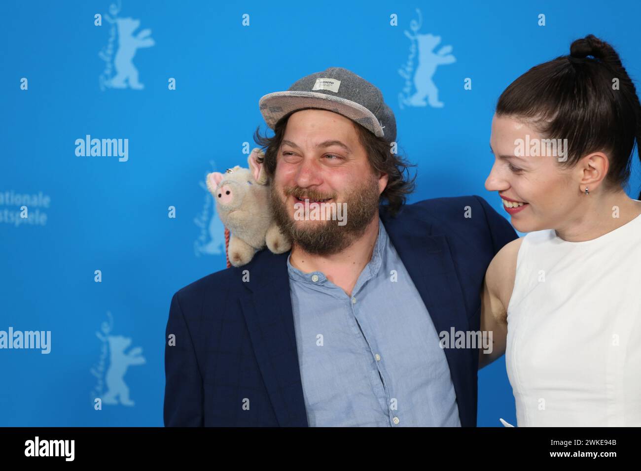 Berlin, Germany, 20th February 2024, actors David Scheid, Anja Plaschg ...