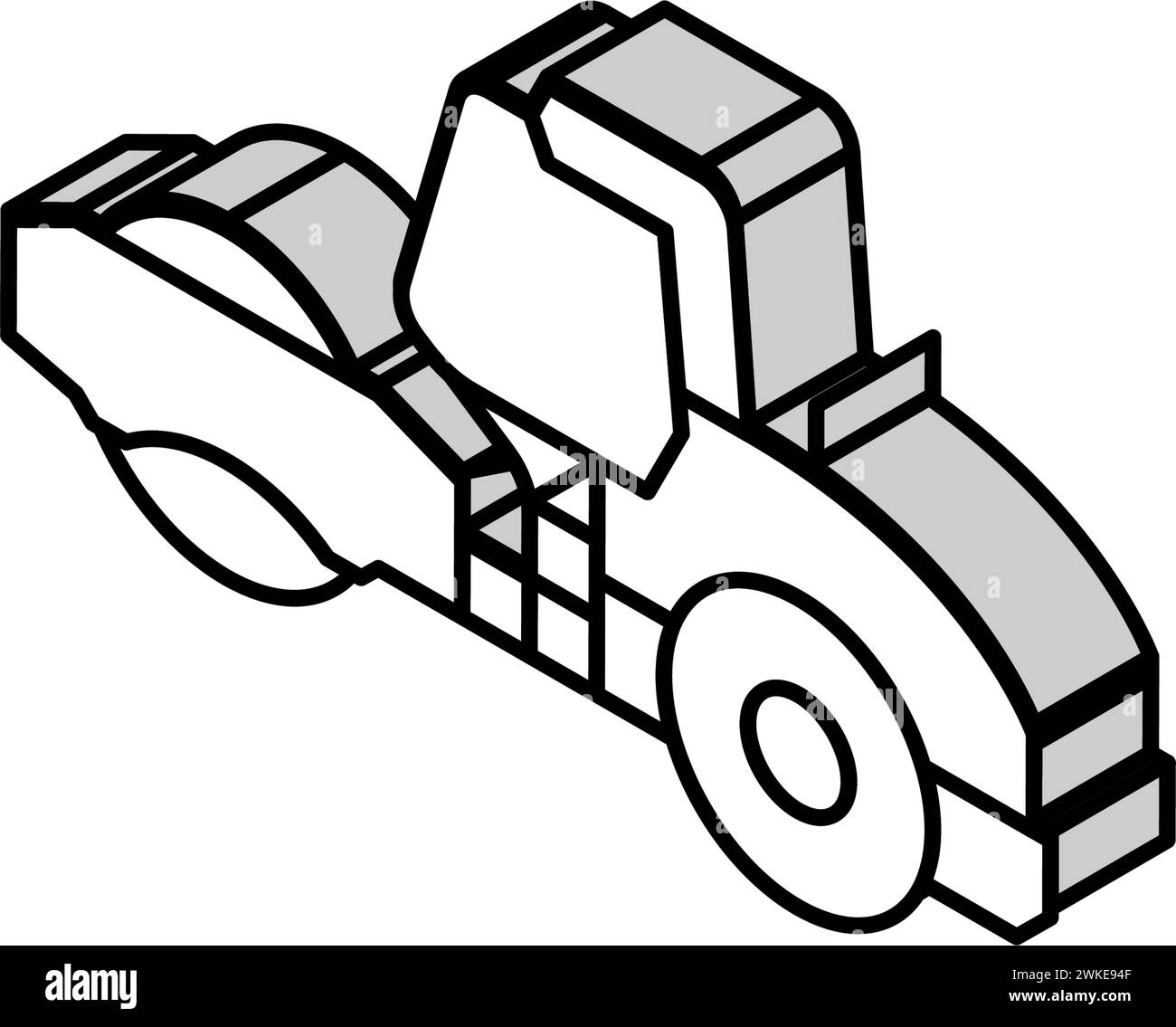steamroller construction car vehicle isometric icon vector illustration ...