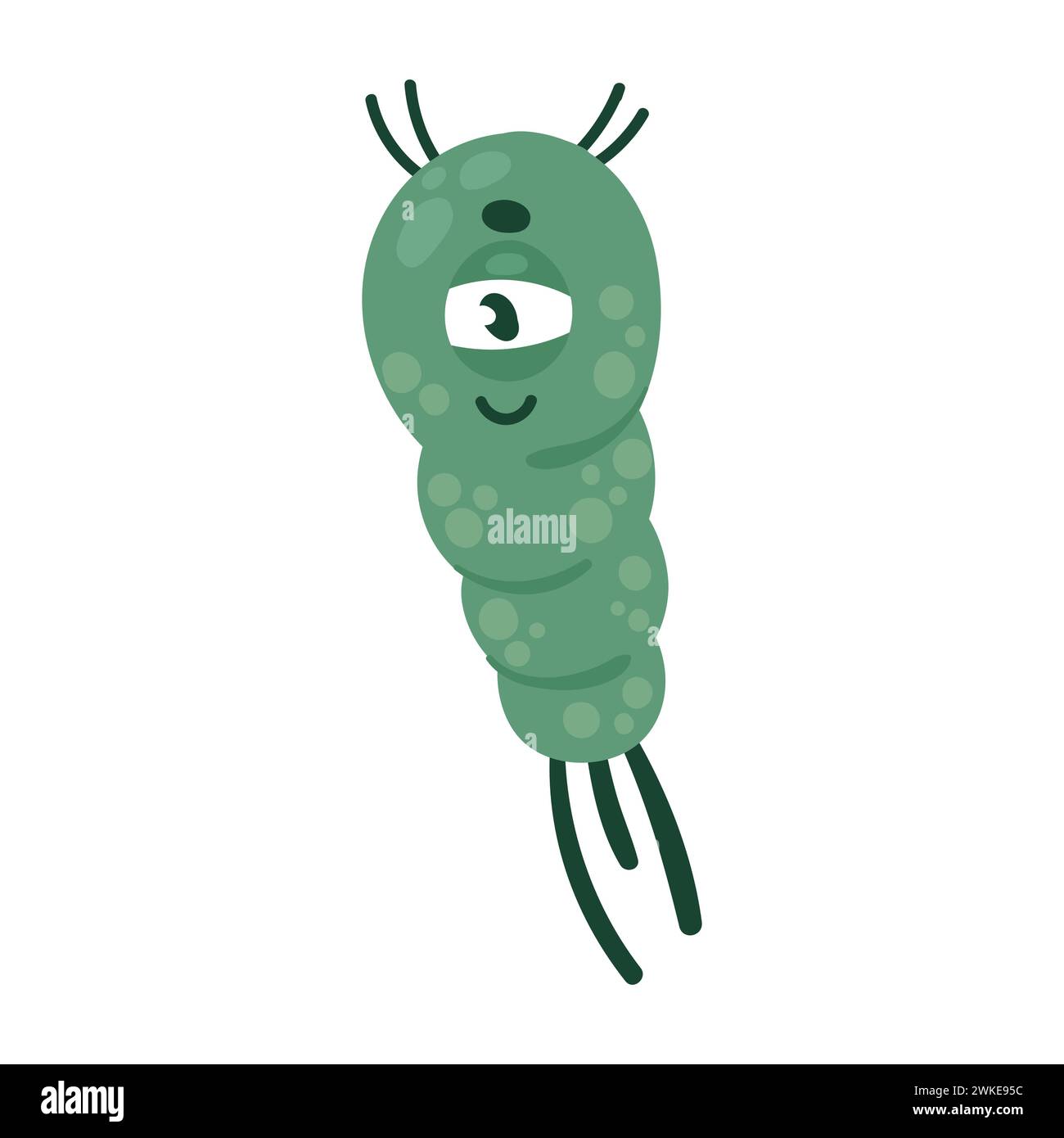 Cartoon comic germ disease microorganism, kawaii microbe pathogen ...