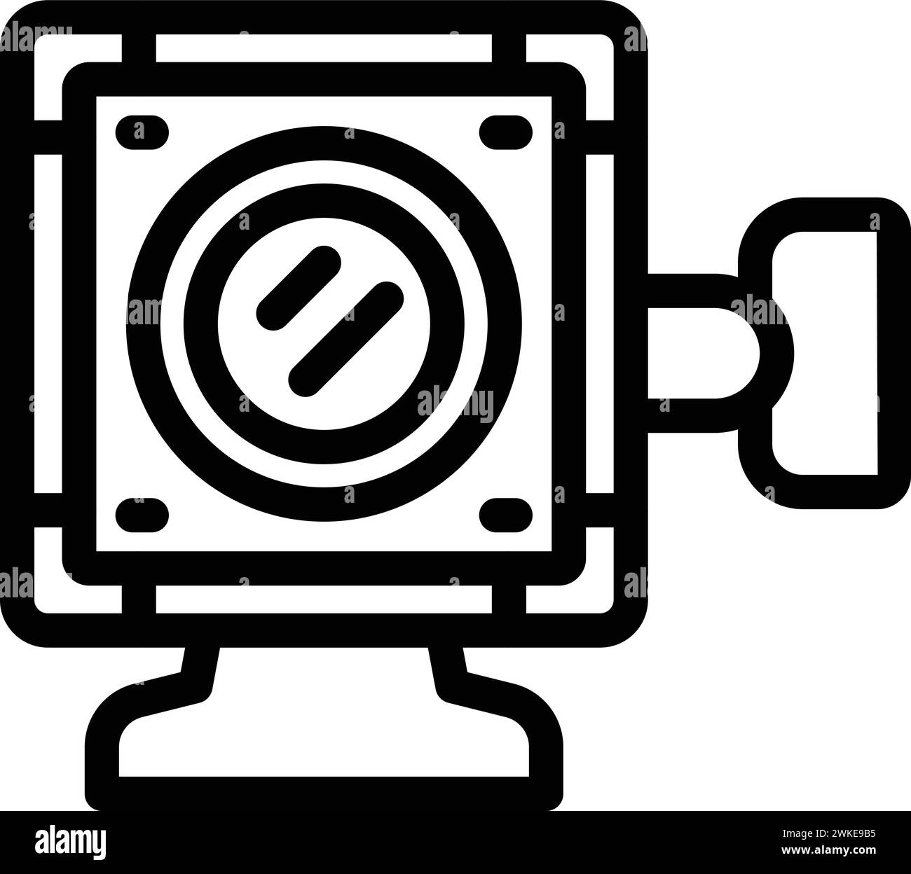 Versatile camcorder icon outline vector. Footage action instrument. Adventure compact cam Stock ...