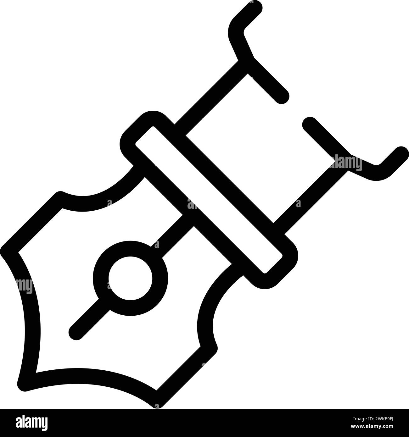 Antique pen icon outline vector. Inkwell nib pencil. Calligraphy fine ...