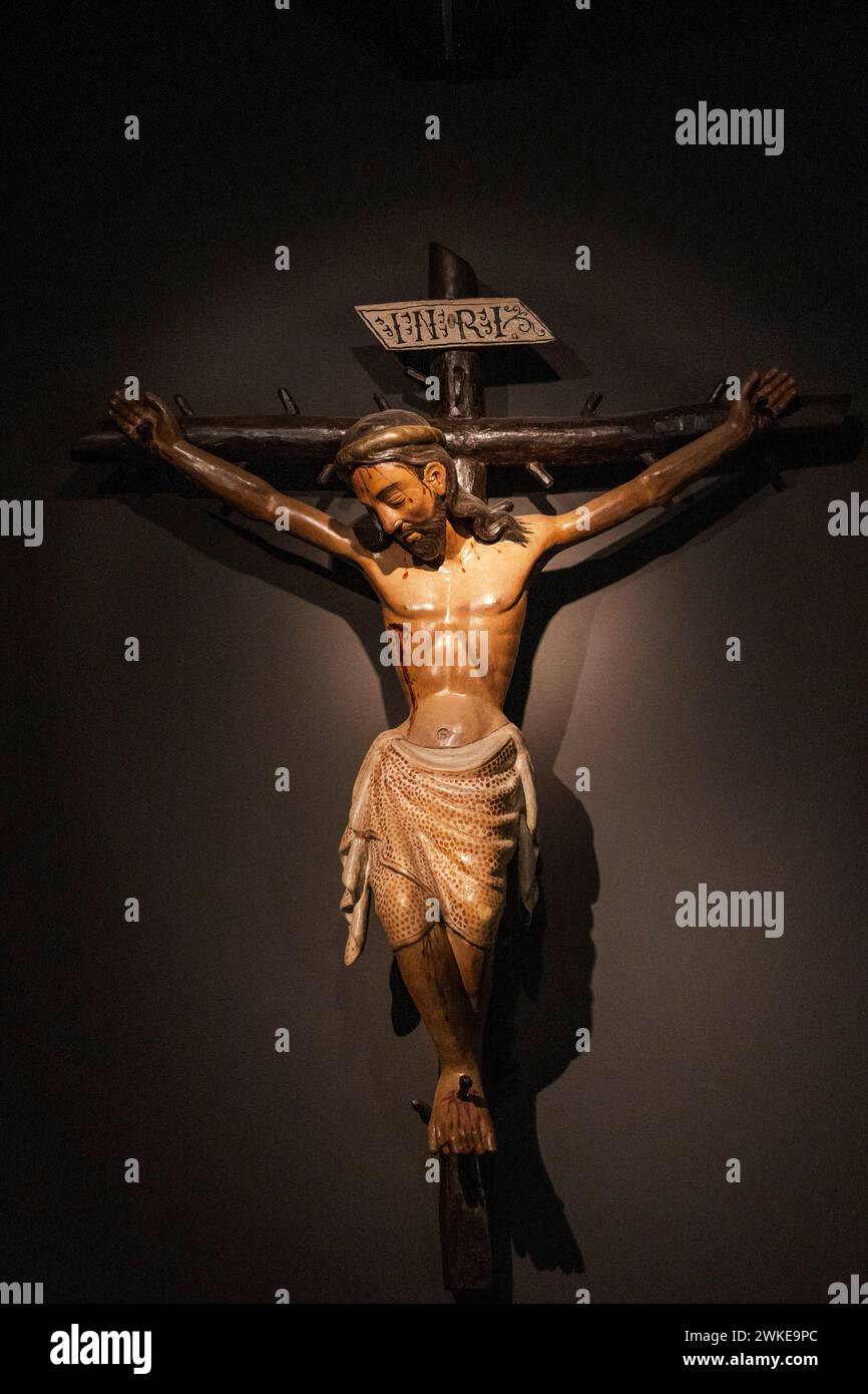 crucified Christ, anonymous, 14th century, carved and polychrome wood, Vitoria-Gasteiz Museum of ...