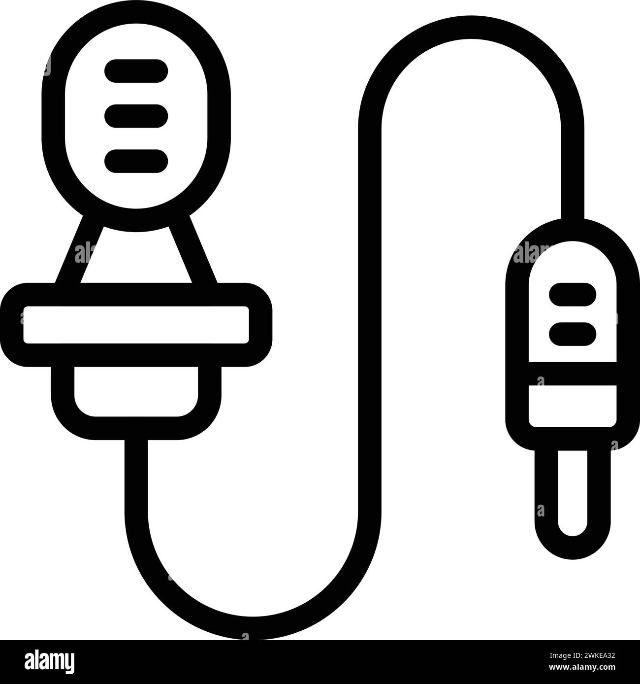 Lavalier microphone icon outline vector. Reporter equipment. Interview ...