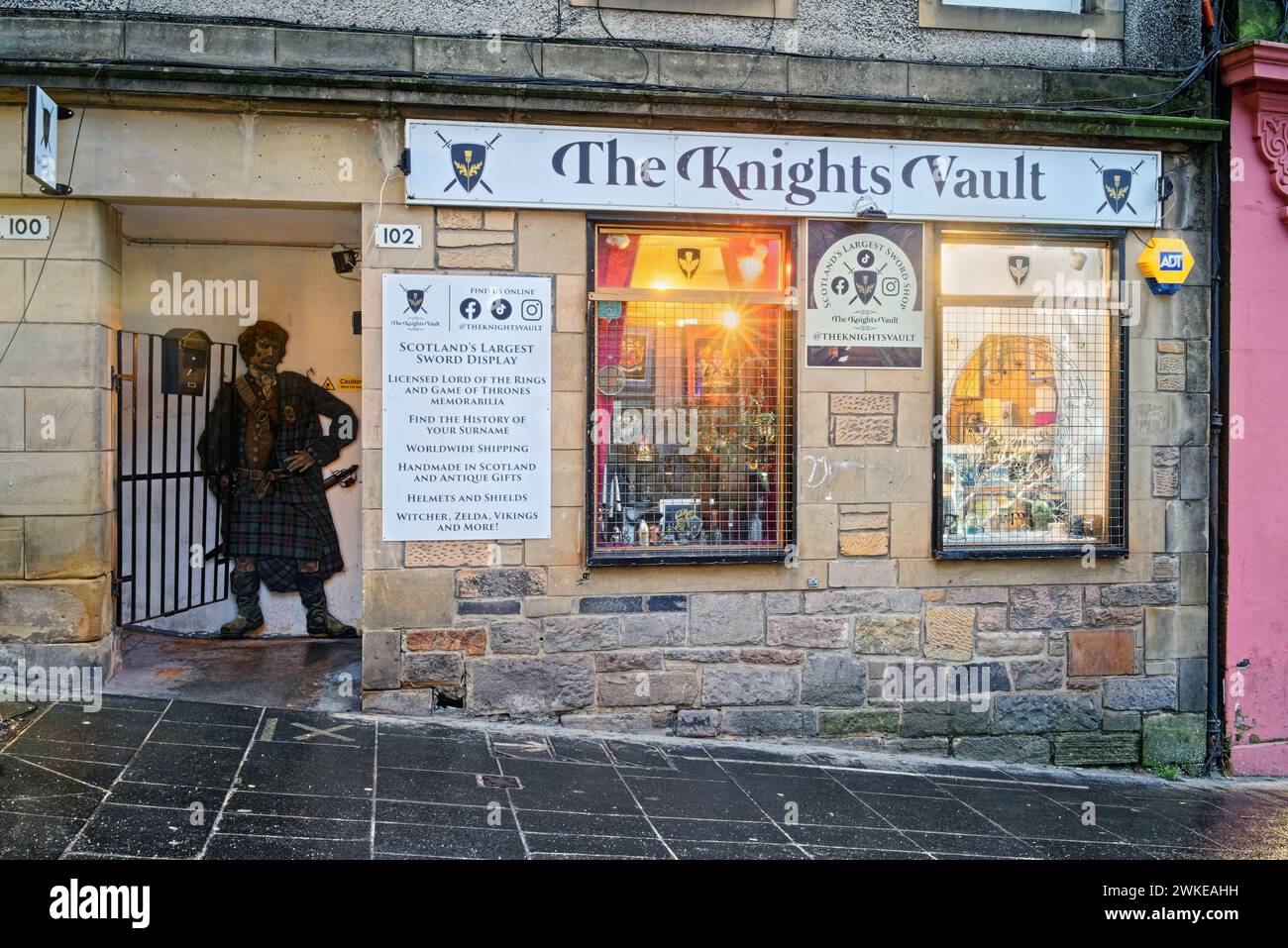 UK, Scotland, Edinburgh, West Bow, The Knights Vault Shop Stock Photo ...