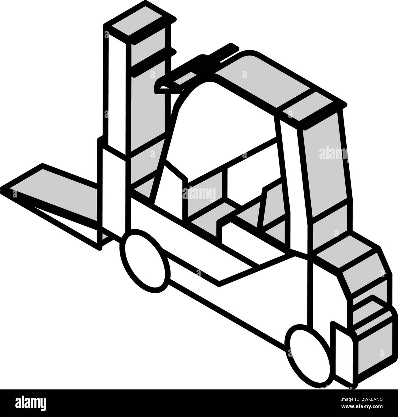 forklift construction car vehicle isometric icon vector illustration ...